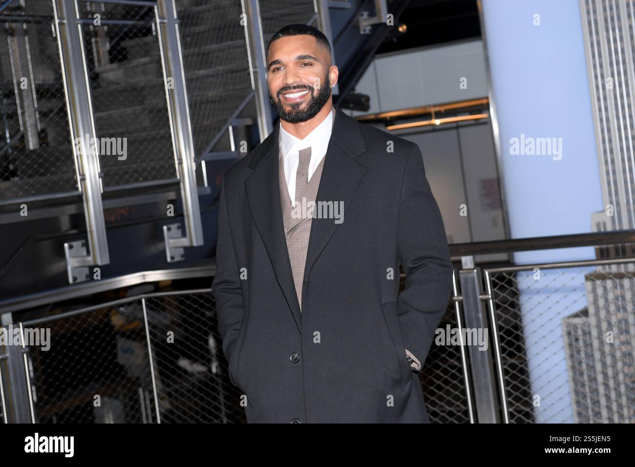 New York, USA. 14th Jan, 2025. Tyler Lepley visits the Empire State ...