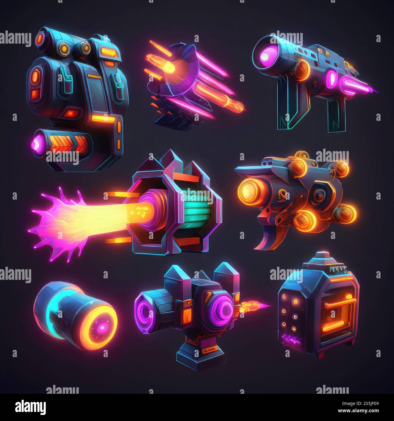 pistol gun blaster video game ai generated. shot equipment, war rifle ...
