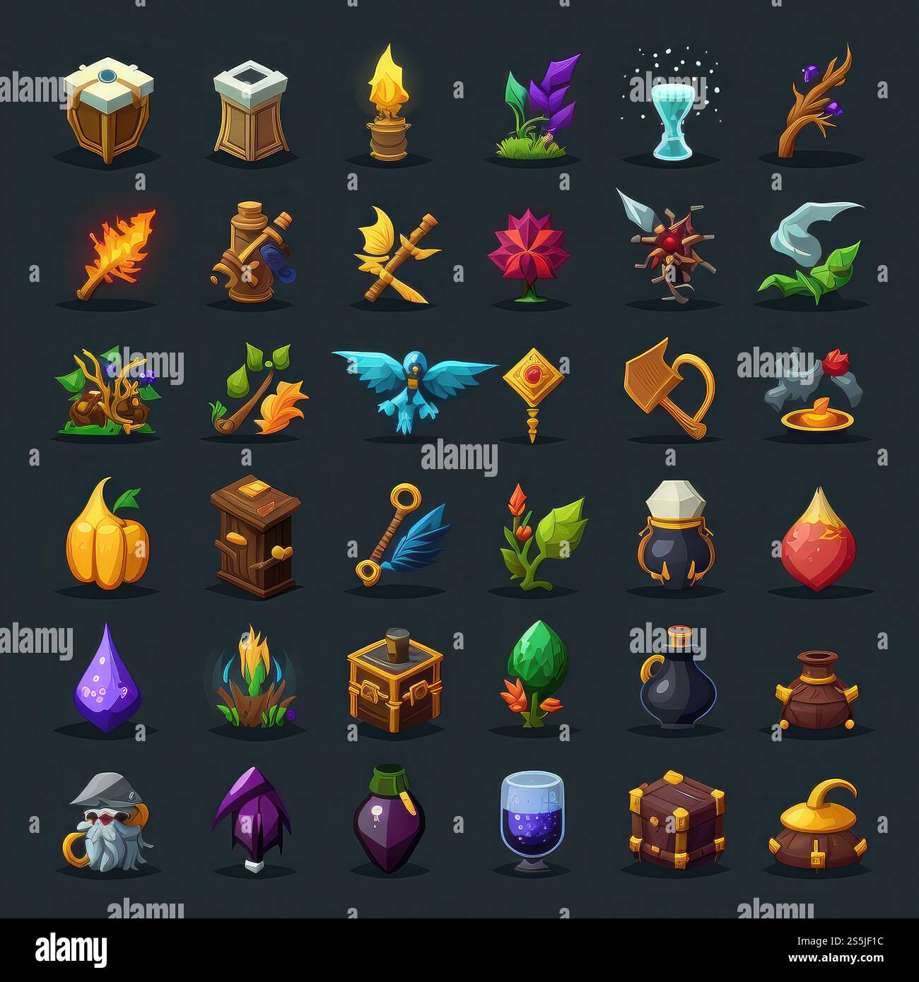 ui rpg 2d game icons ai generated. gold interface, object effect, gem gui ui rpg 2d game icons ...