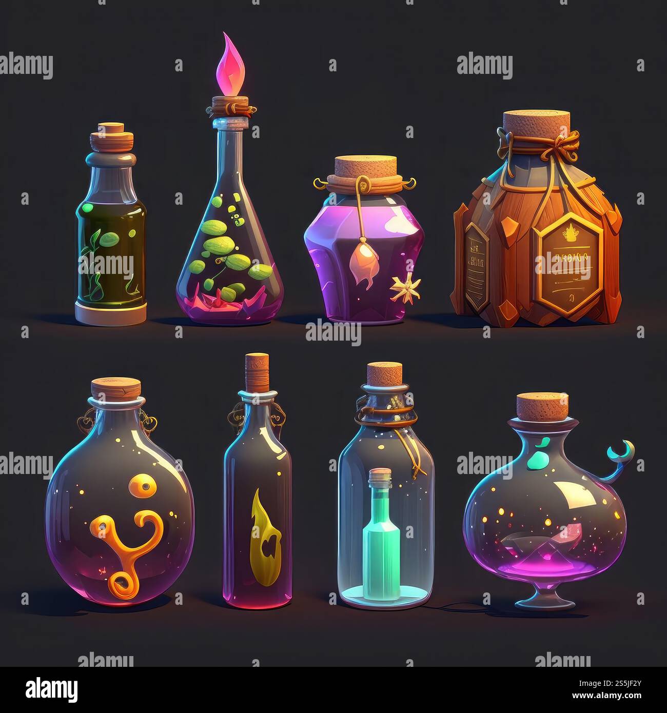 ui potion bottle video game ai generated. poison drink, container icon ...