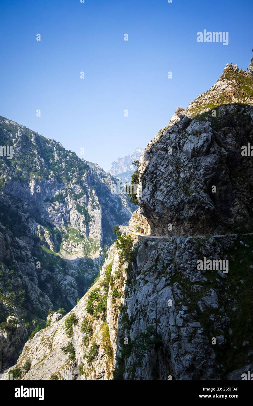 Cares trail - ruta del Cares - in Picos de Europa canyon, Asturias ...