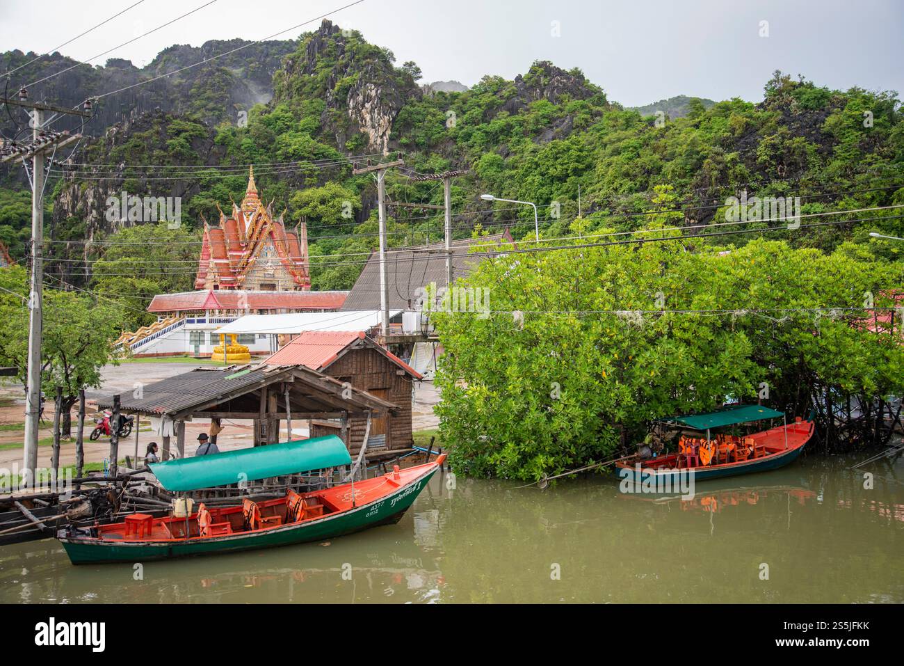 the Landscape with river Klong Khao Daeng at the Village of Khao Daeng ...