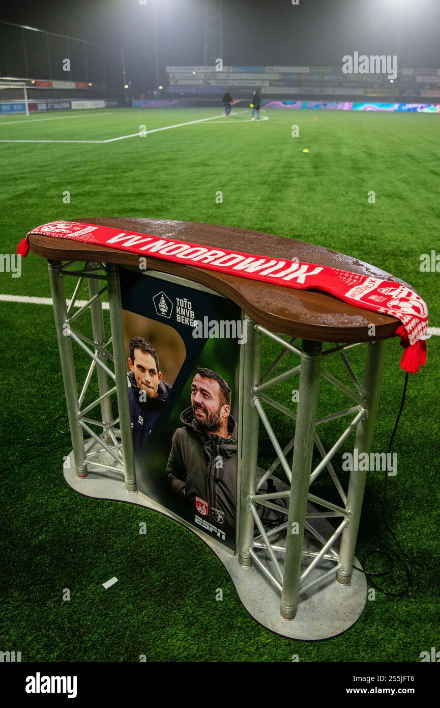 Noordwijk - ESPN Desk during the third round of the KNVB Beker season ...