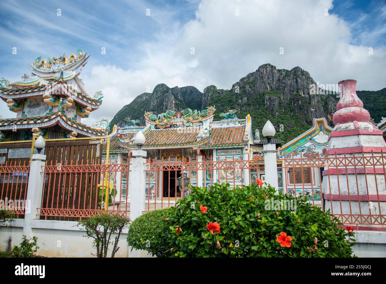 the Wat Je Rui Imyi Chinese temple at the Lotus Swamp Sam Roi Yot near ...