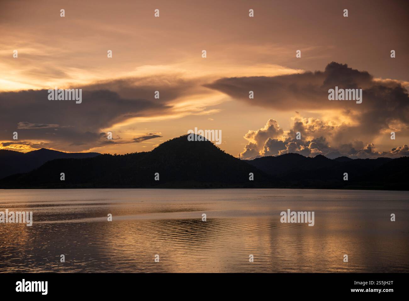 the Landscape and Nature at the Pran Buri Dam or Mae Nam Pran Buri near ...