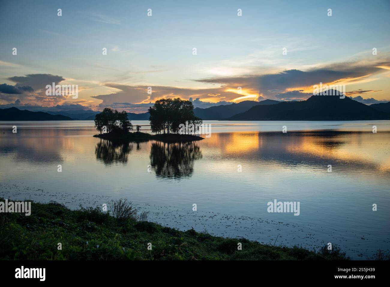 the Landscape and Nature at the Pran Buri Dam or Mae Nam Pran Buri near ...