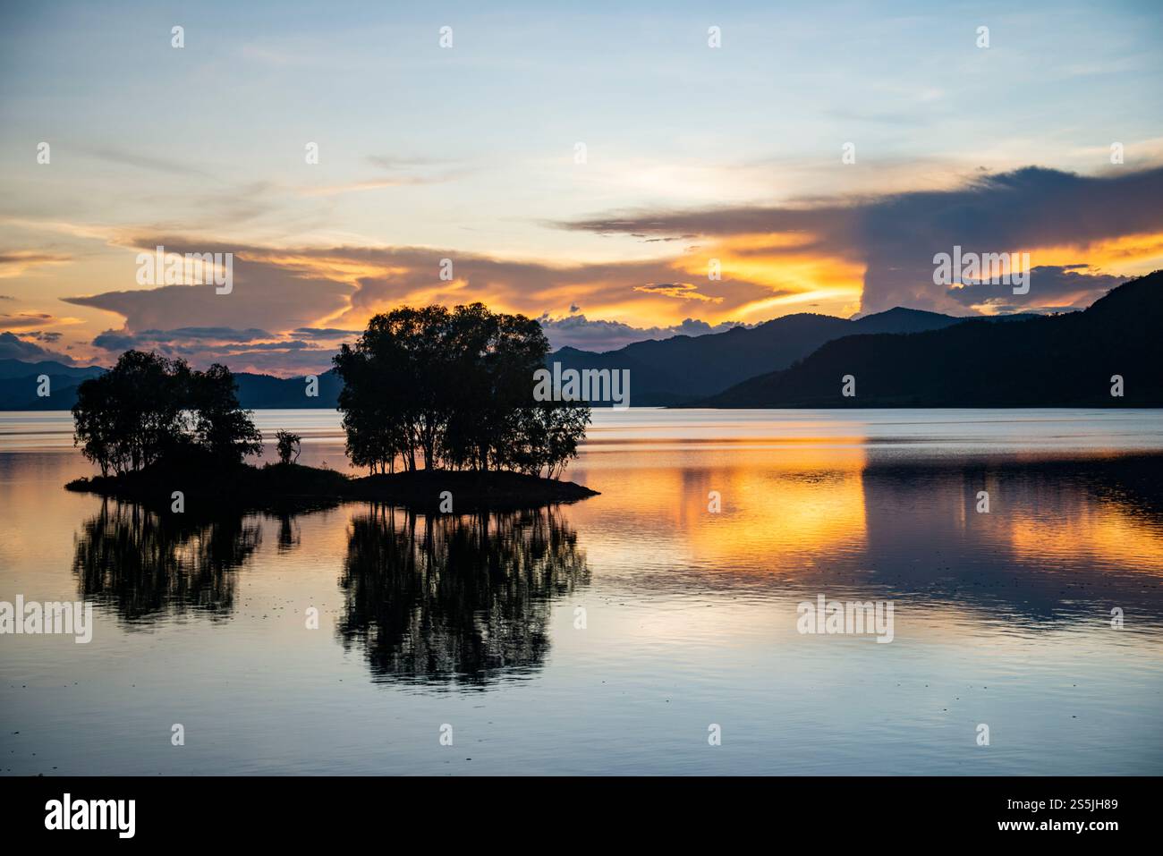 the Landscape and Nature at the Pran Buri Dam or Mae Nam Pran Buri near ...