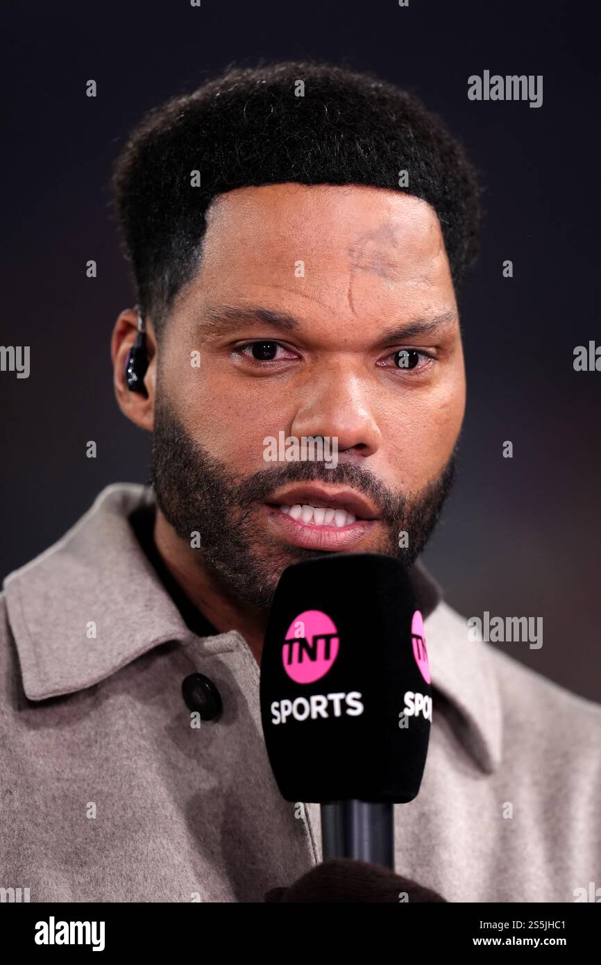 TNT Sports pundit Joleon Lescott during the Premier League match at the ...