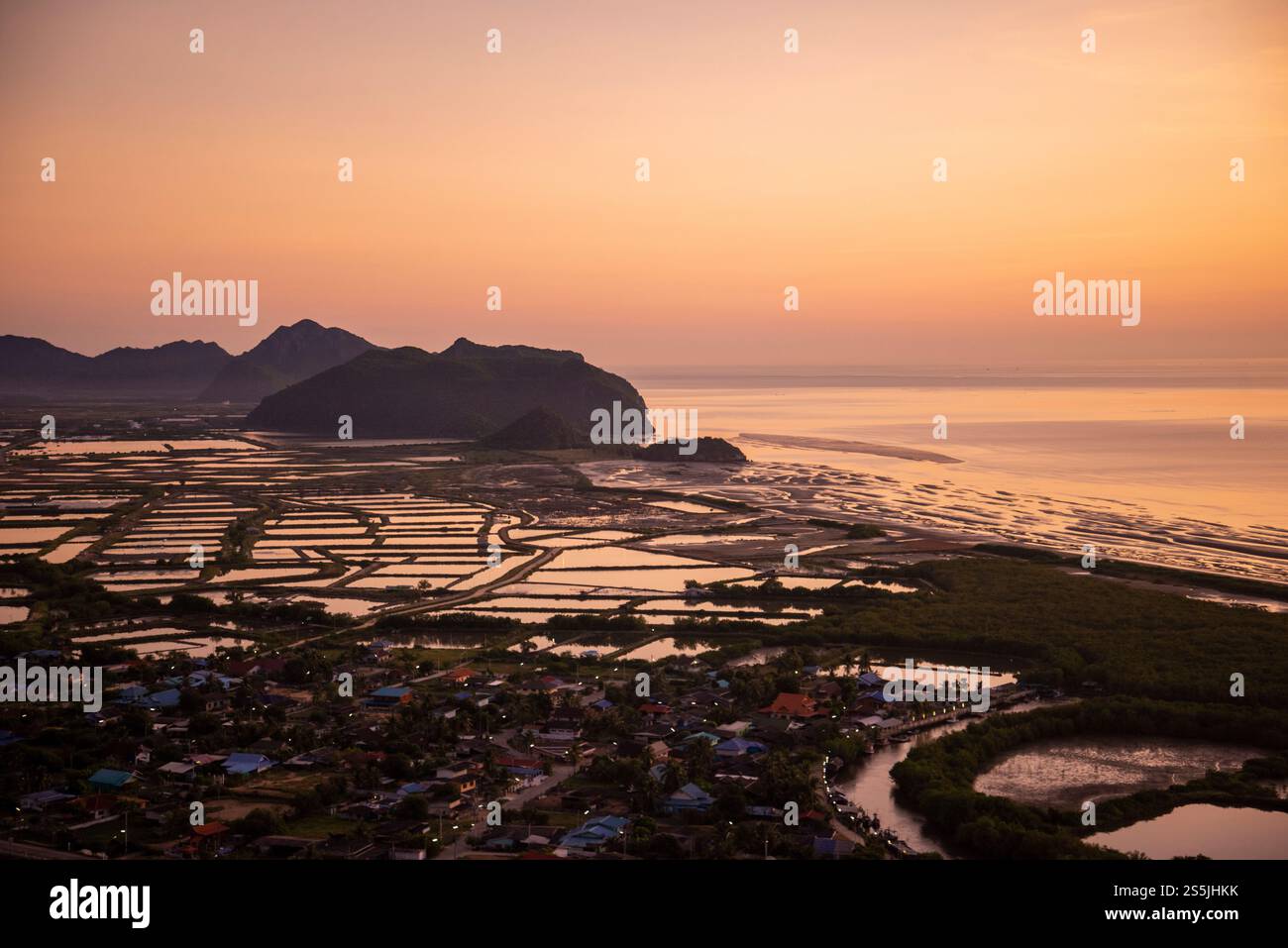The Landscape and view from the Khao Daeng Viewpoint at the Village of ...