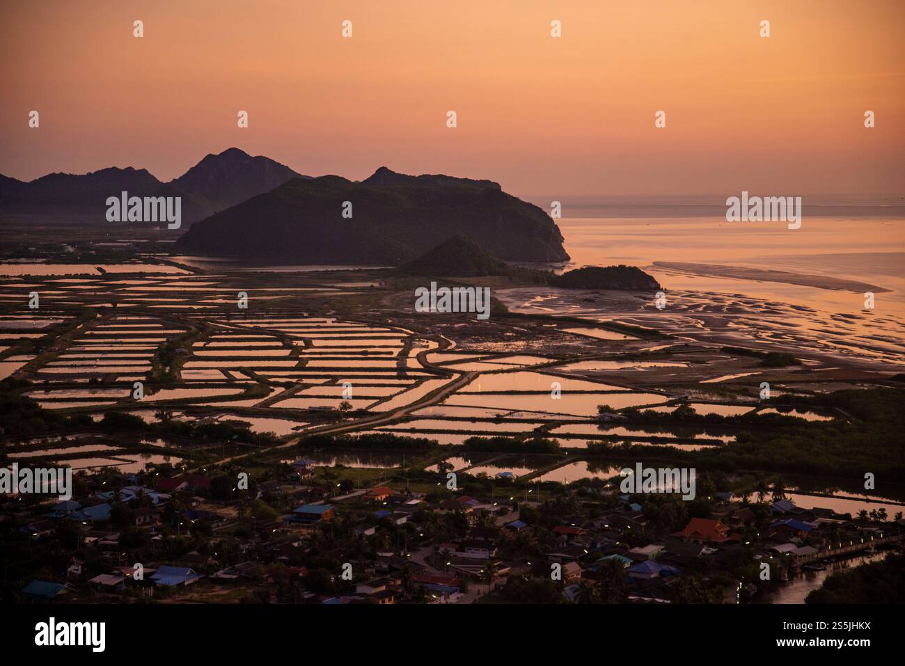 The Landscape and view from the Khao Daeng Viewpoint at the Village of ...