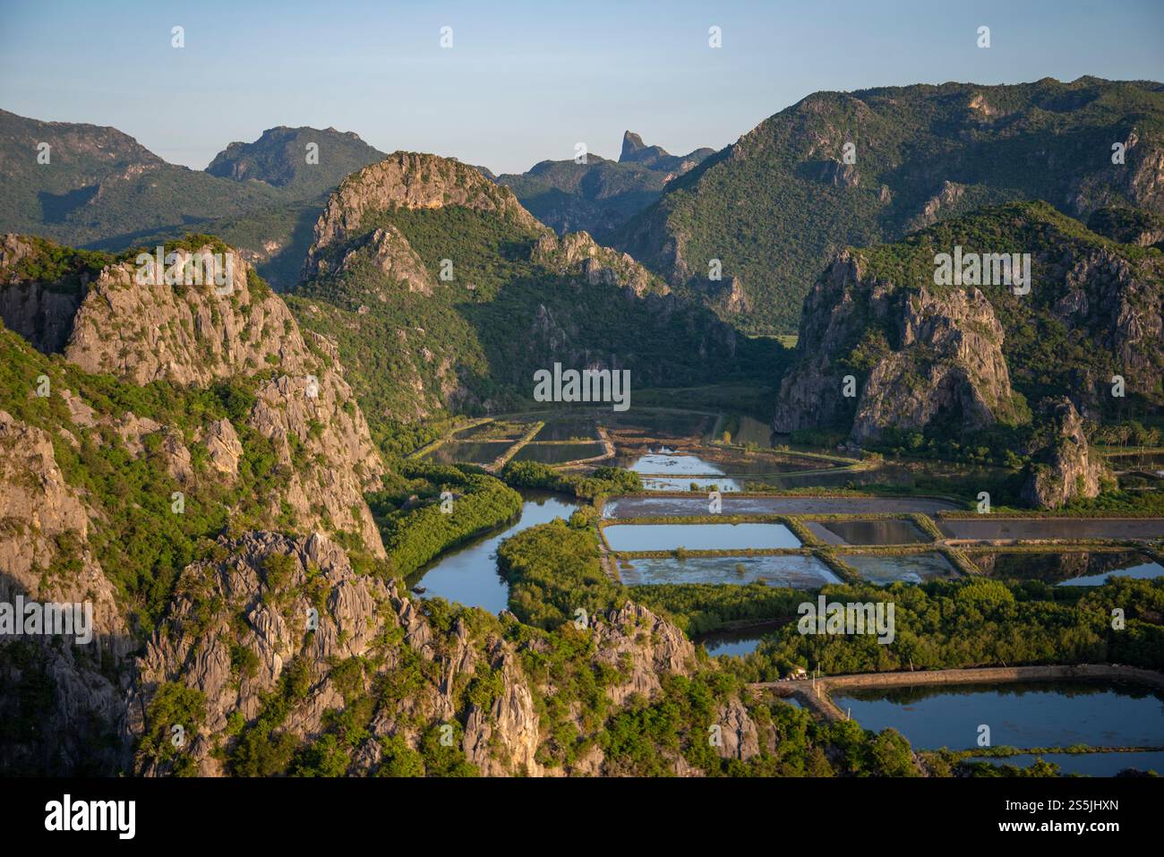 The Landscape and view from the Khao Daeng Viewpoint at the Village of ...