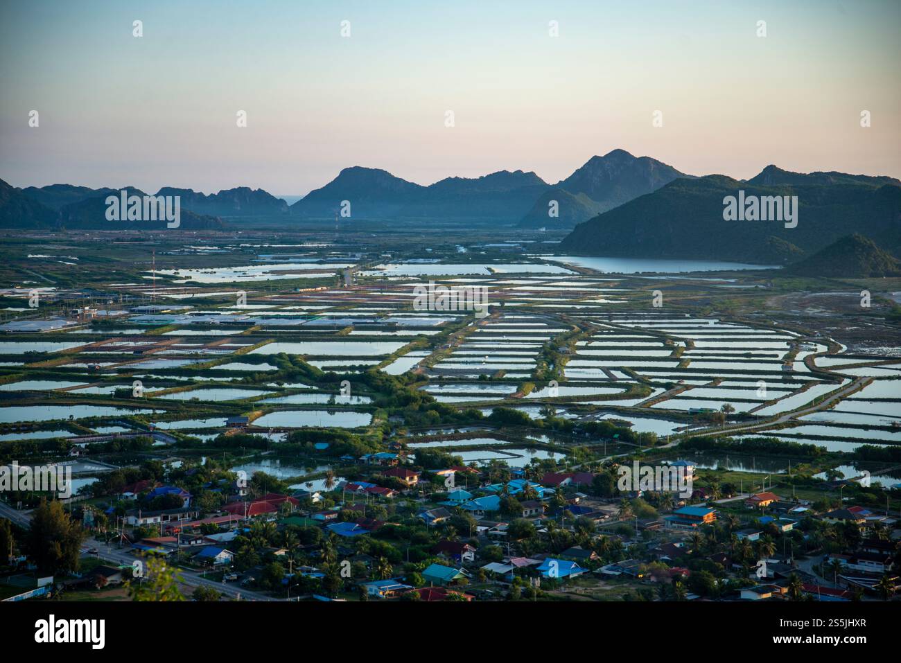 The Landscape and view from the Khao Daeng Viewpoint at the Village of ...