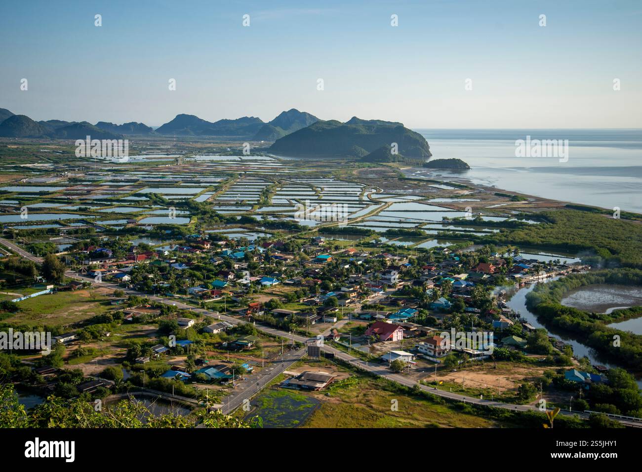 The Landscape and view from the Khao Daeng Viewpoint at the Village of ...