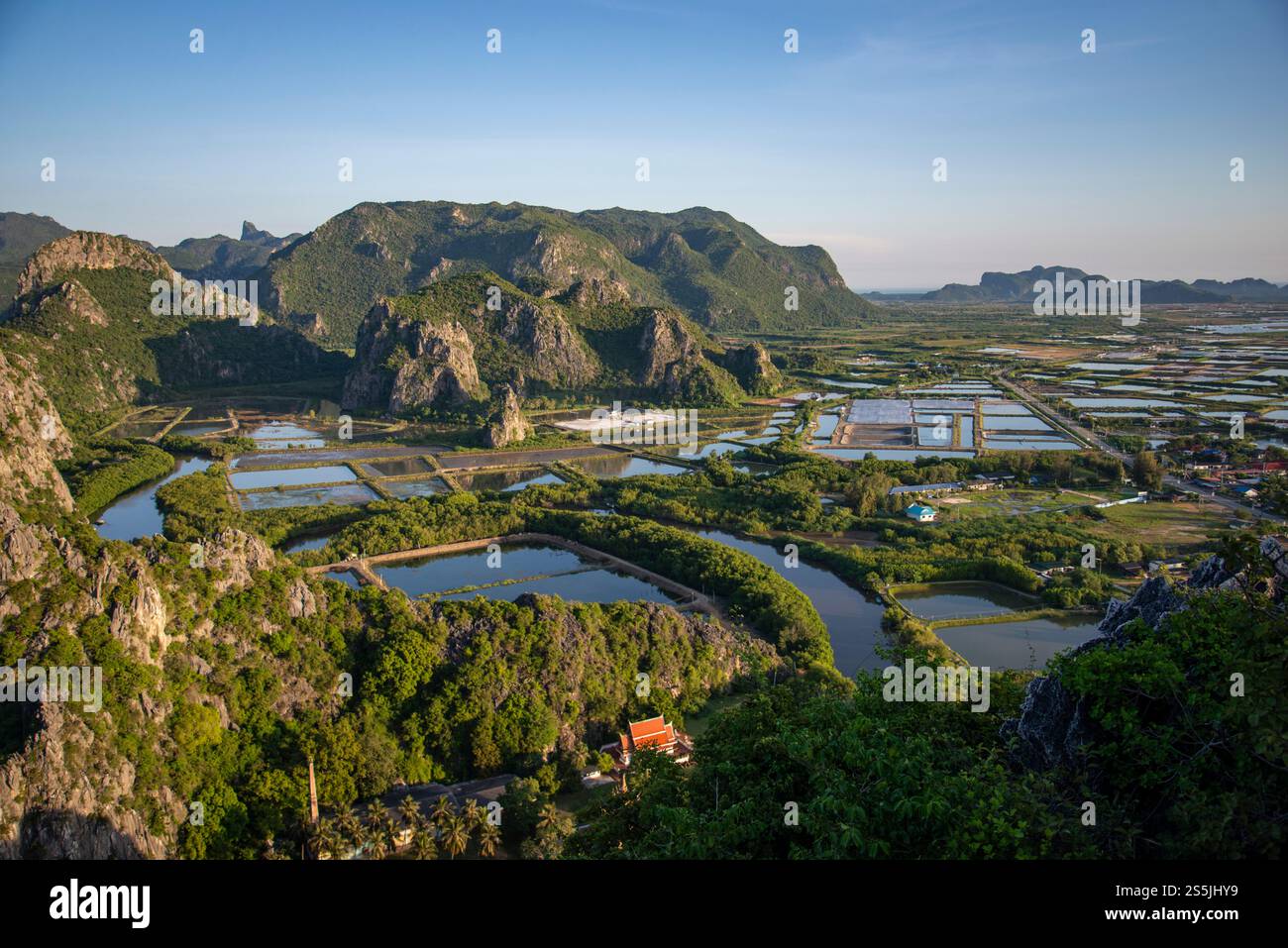 The Landscape and view from the Khao Daeng Viewpoint at the Village of ...