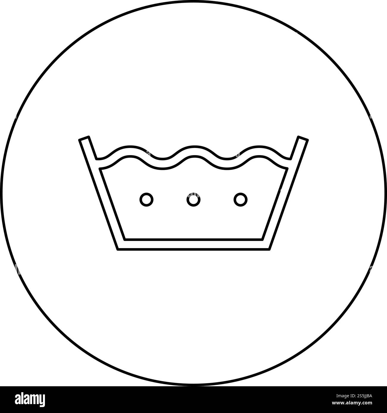 Wash in hot water Clothes care symbols Washing concept Laundry sign ...