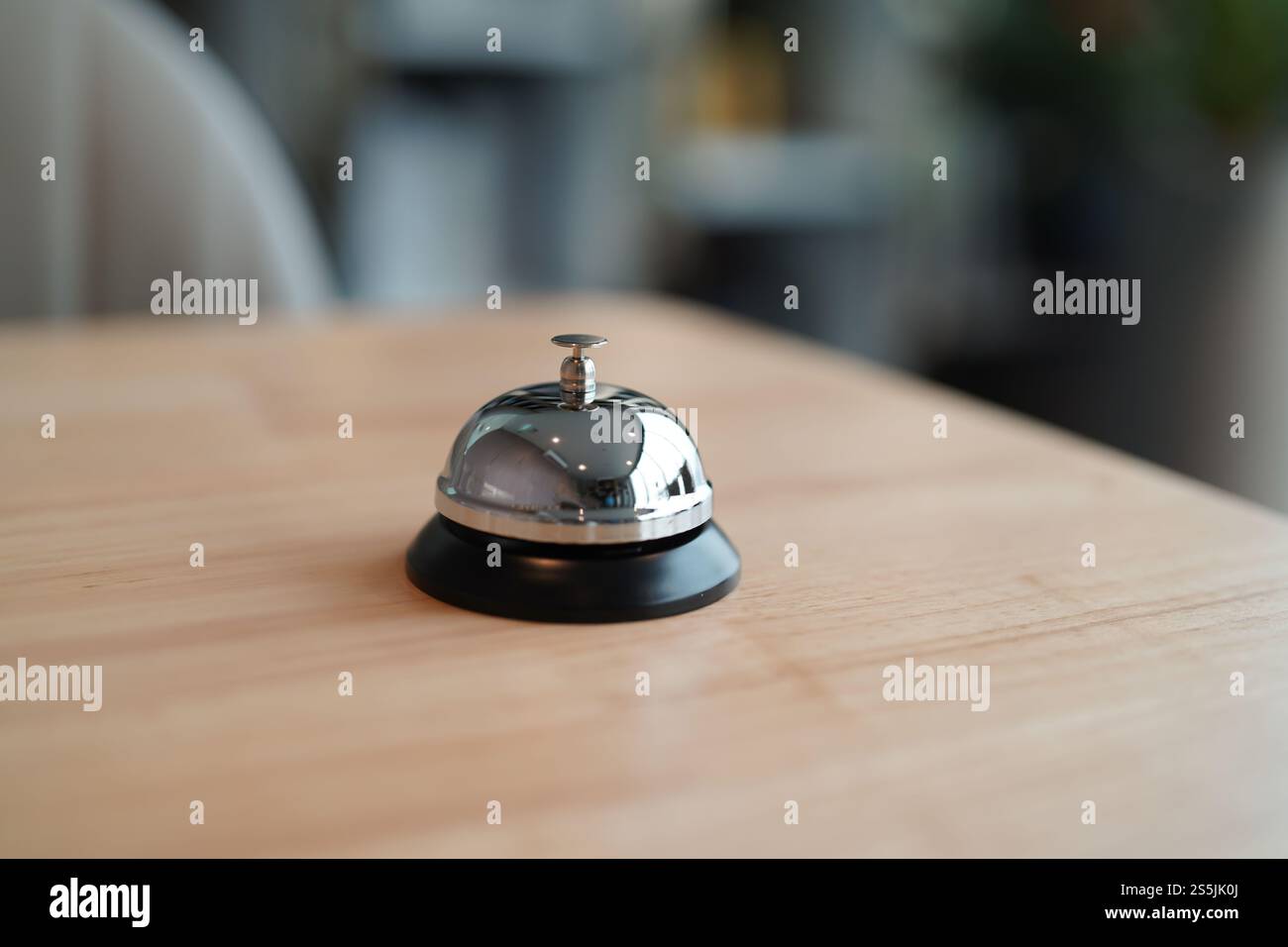 Hotel reception counter desk with service bell. front desk bell for ...