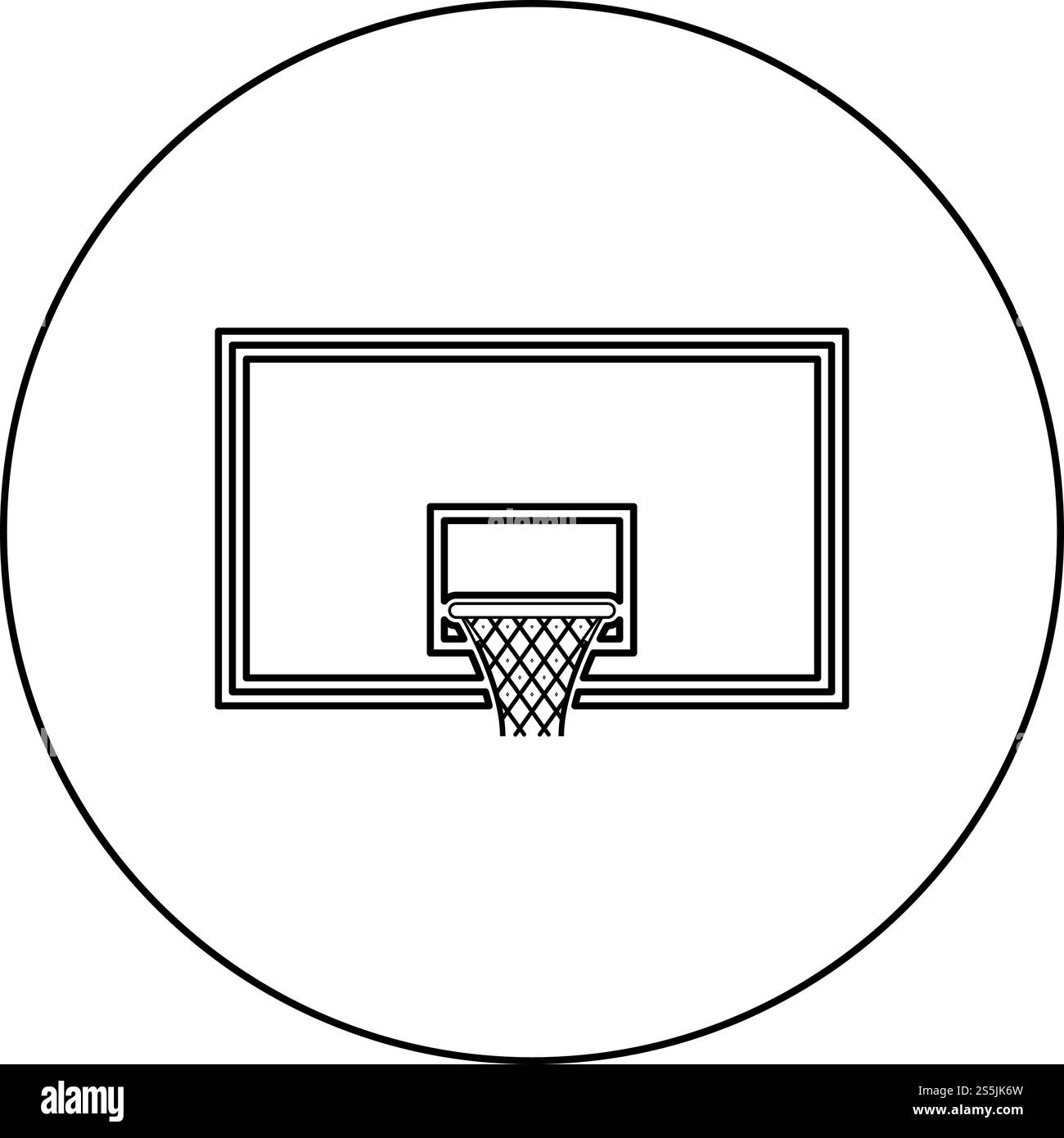 Basketball backboard Basketball hoop on backboard icon in circle round ...