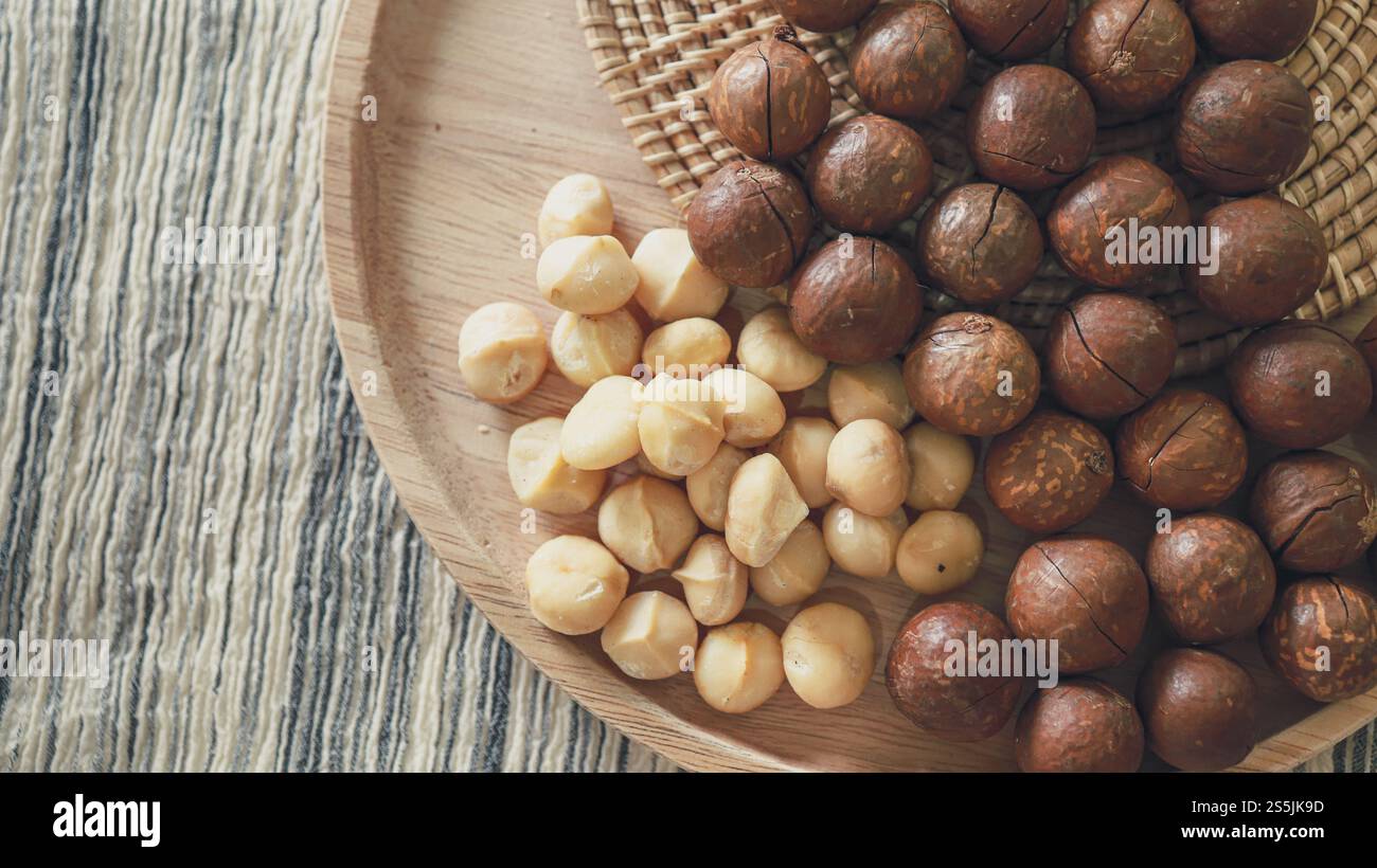 Organic Macadamia nut. macadamia nuts are cracked and baked to taste ...