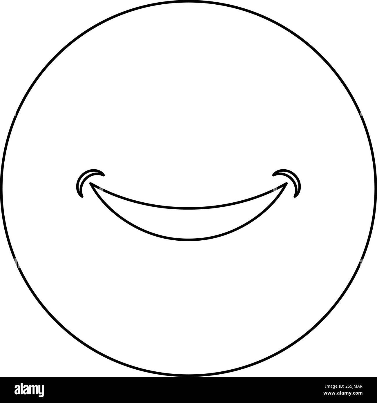 Smile Smlie doodle icon in circle round outline black color vector ...