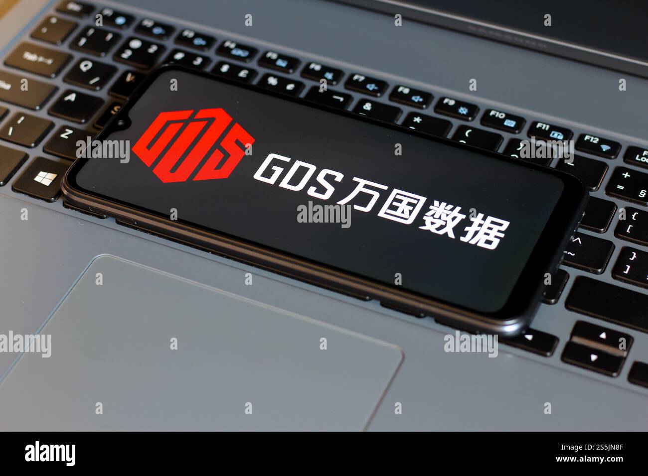 In this photo illustration, the GDS Services logo is seen displayed on ...