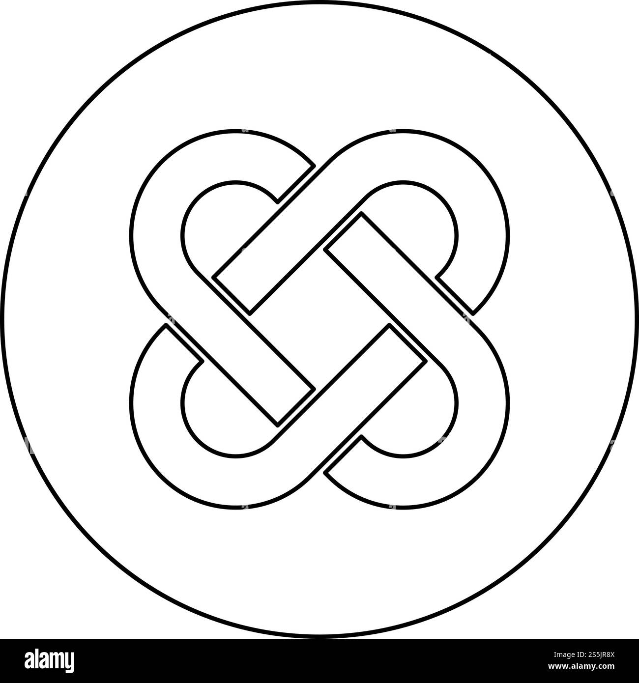Celtic knot icon in circle round outline black color vector illustration flat style simple image ...