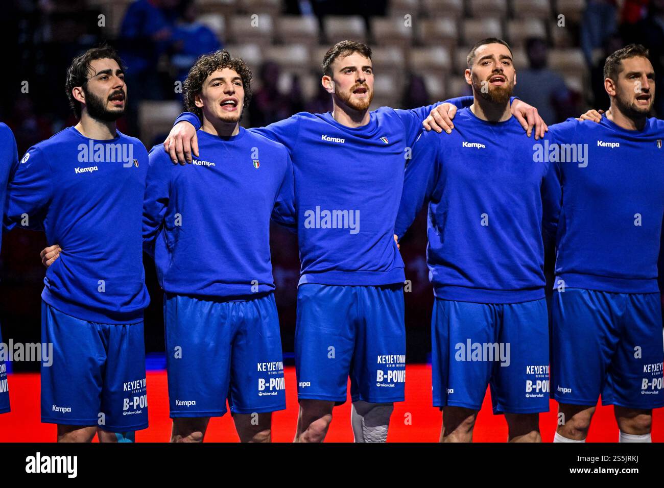 Herning, Denmark. 14th Jan, 2025. Team Italia Italy during IHF Men's ...