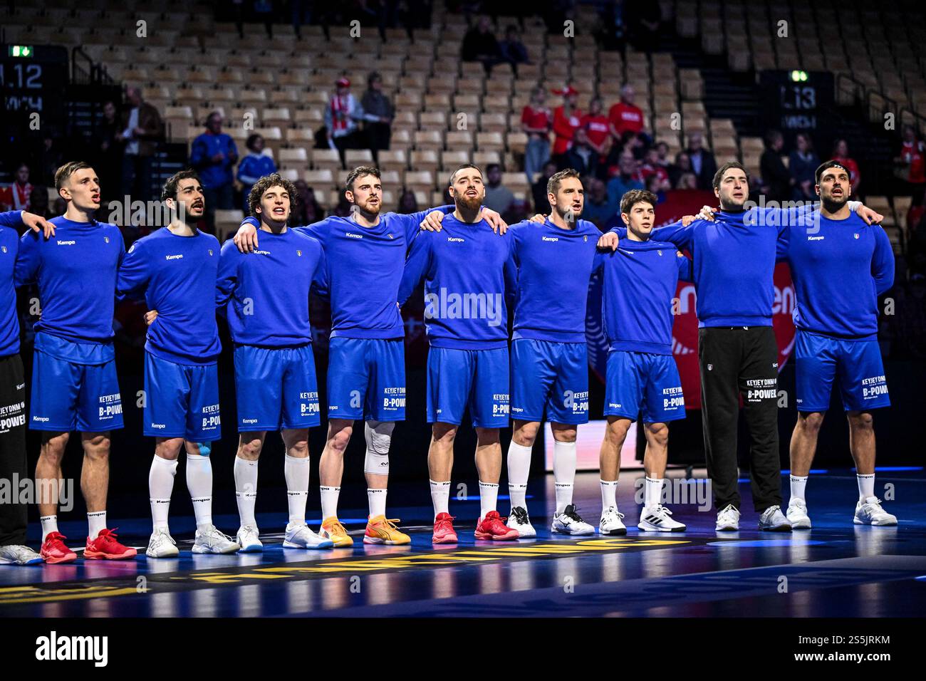 Herning, Denmark. 14th Jan, 2025. Team Italia Italy during IHF Men's ...