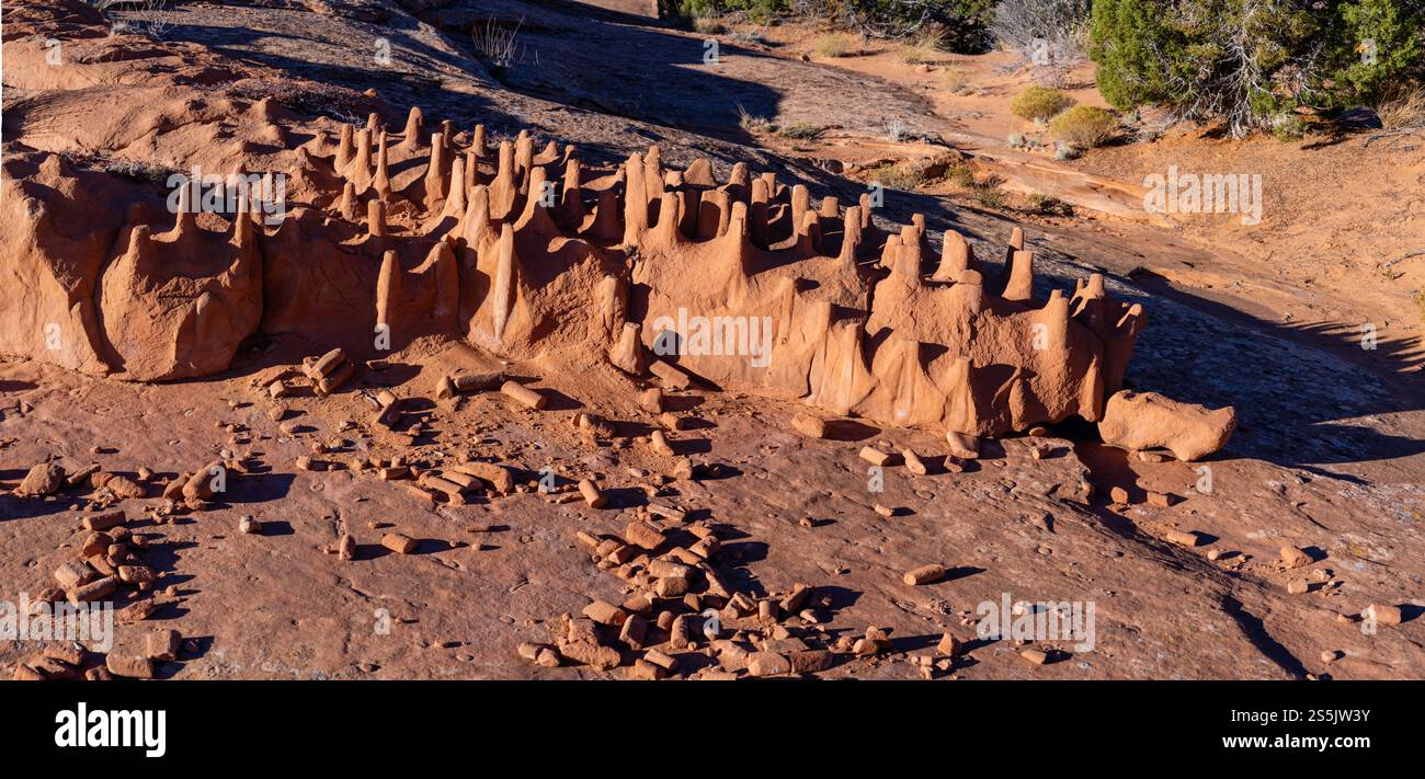 Panoramic photograph of Crocodile Rock, a very unique rock formation on ...