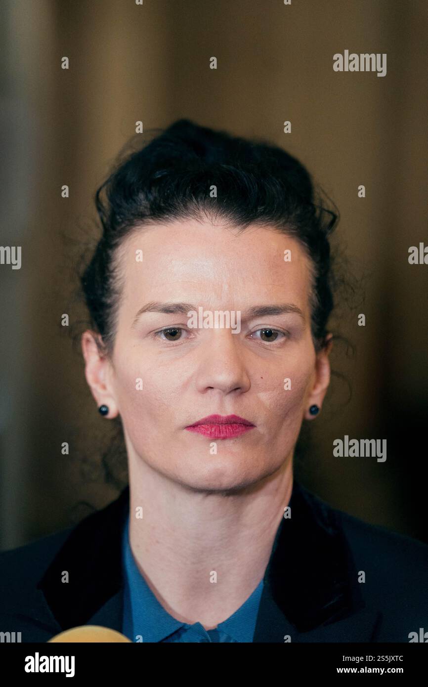 Paris, France. 14th Jan, 2025. Close up portrait of Socialistes et ...