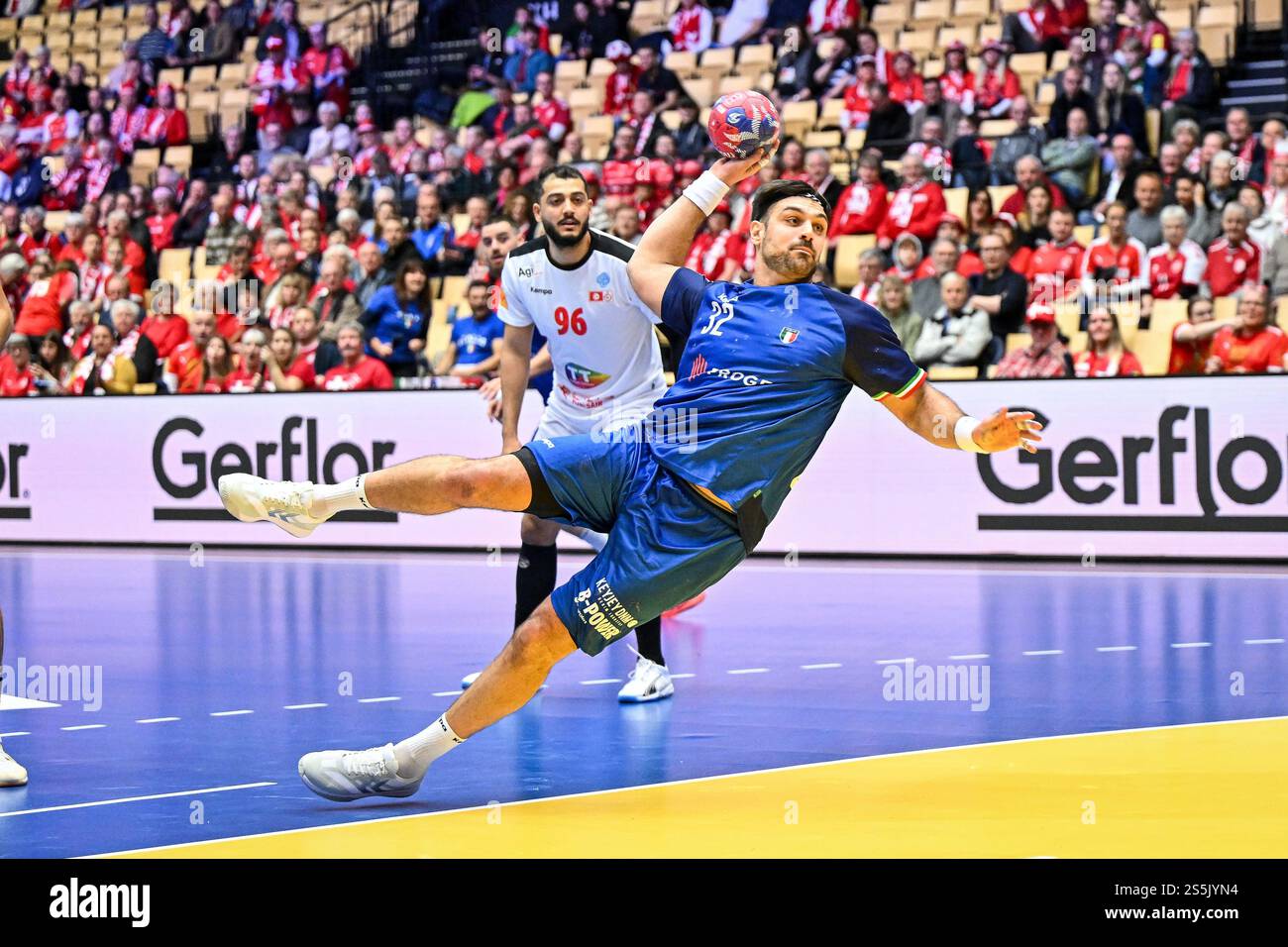 Andrea Parisini of Italy during IHF Men's - Handball World Championship ...