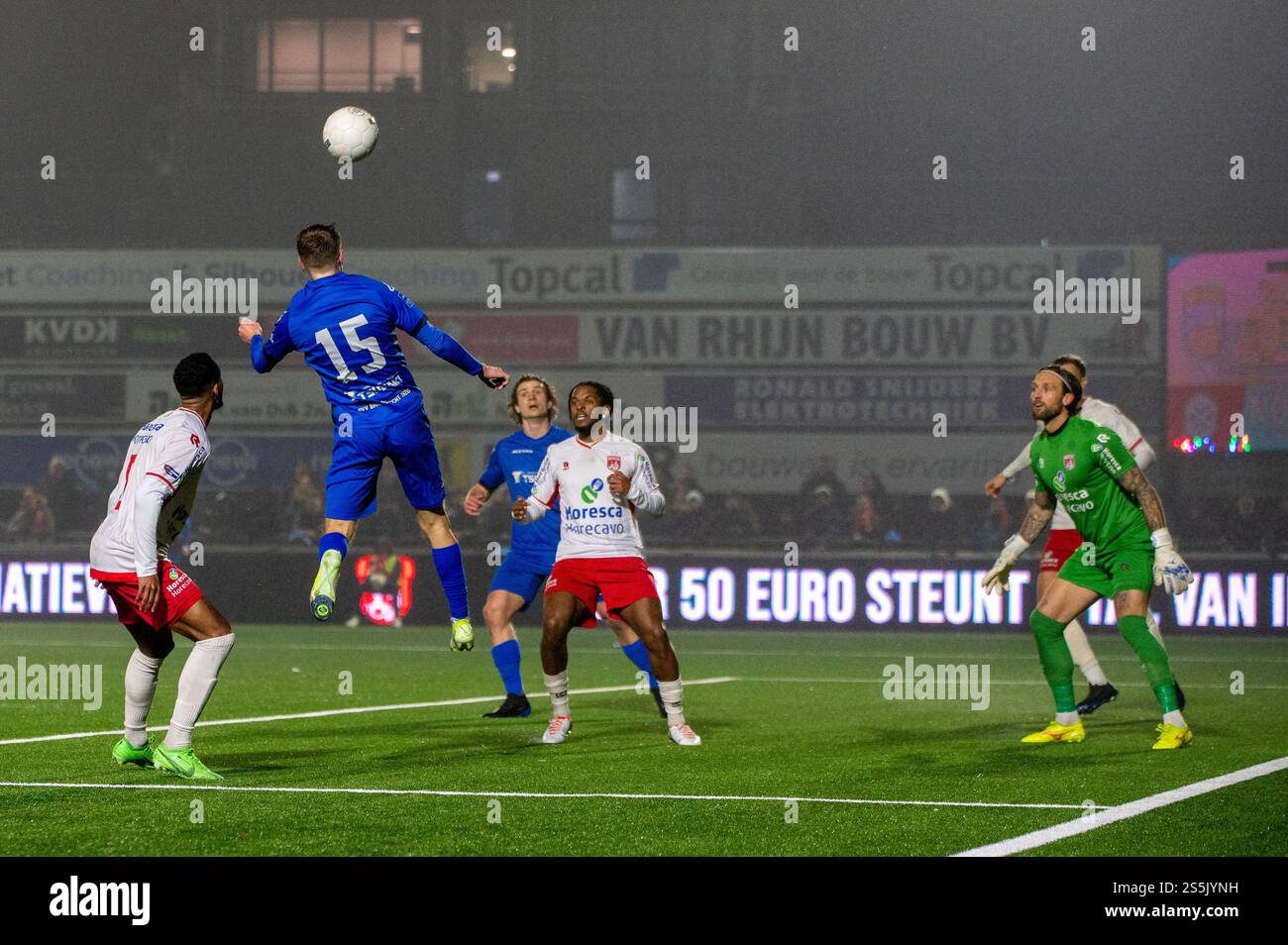 Noordwijk - Kevin Rook of BVV Barendrecht, Romero Antonioli goalkeeper ...