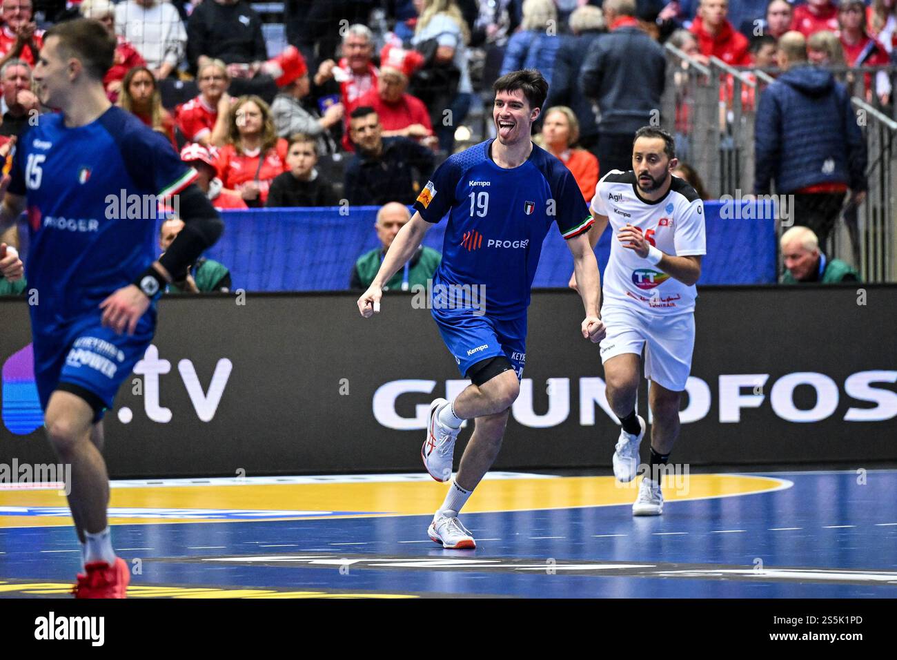 Herning, Denmark. 14th Jan, 2025. Thomas Bortoli of Italy during IHF ...