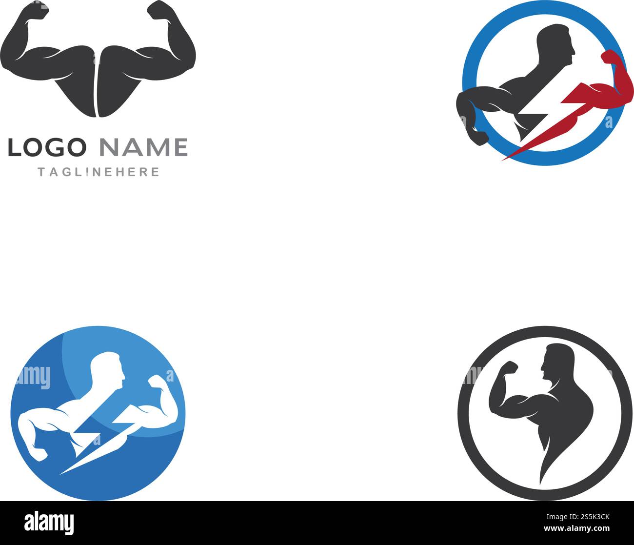 Bodybuilder Logo Template Stock Vector Image & Art - Alamy