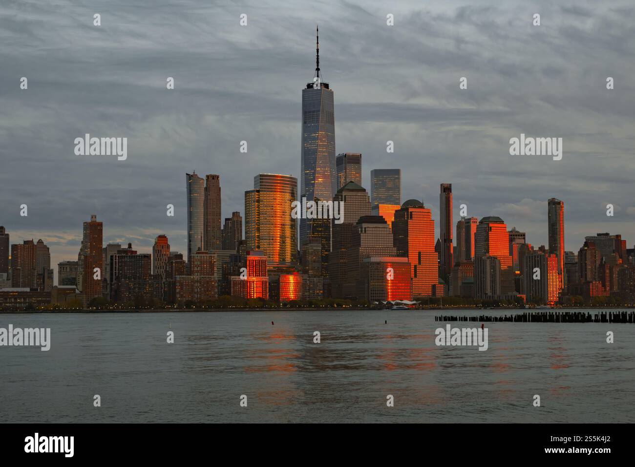 Manhattan skyline with WTC. Financial District NYC. Twin Towers ...