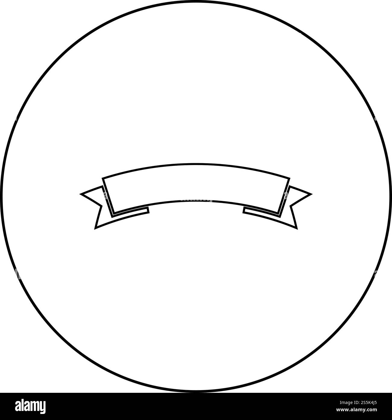 Ribbon banner Advertising banner icon in circle round outline black ...