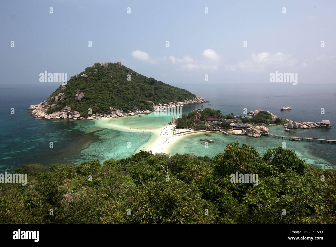 a View from a View Point of a small Bay, Beach and Landscape at the ...