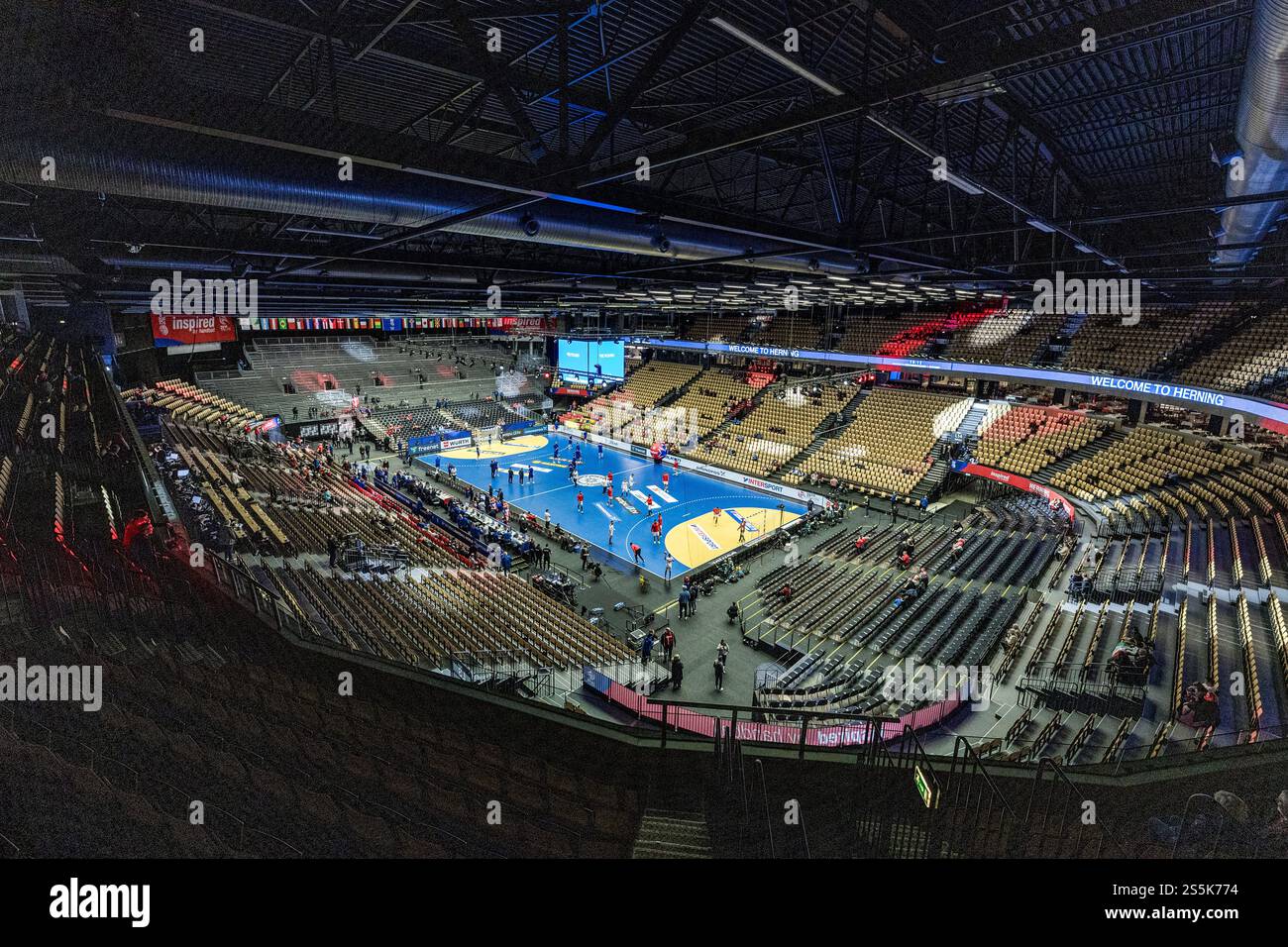 Herning, Denmark. 14th Jan, 2025. The Jyske Bank Boxen is ready for the ...