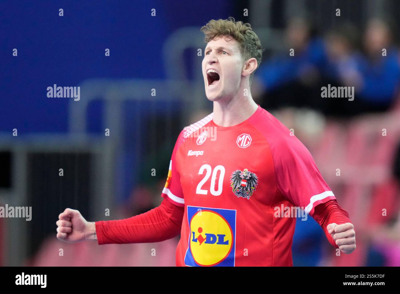 Austria's Sebastian Frimmel celebrates after scoring during the ...