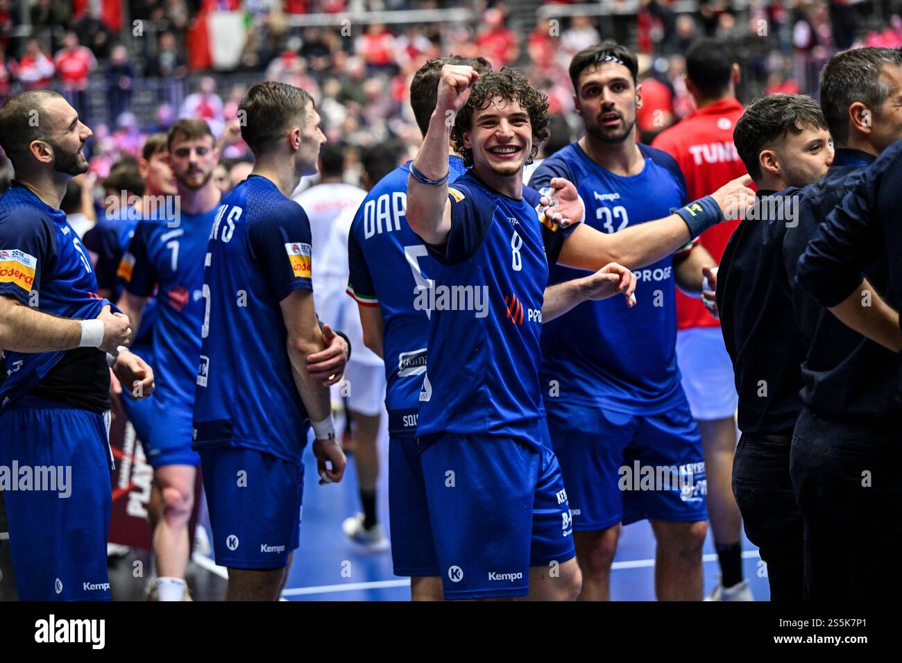 Herning, Denmark. 14th Jan, 2025. Giacomo Savini of Italy during IHF ...