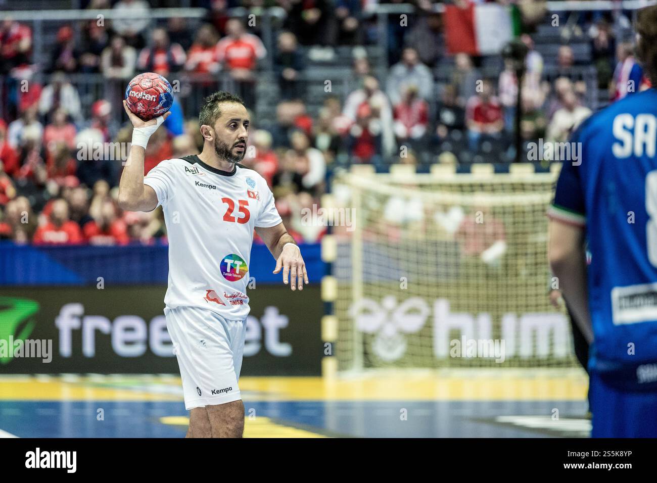 Herning, Denmark. 14th Jan, 2025. Abdelhak Ben Salah (25) of Tunisia ...