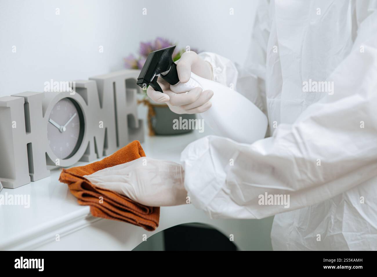 Disinfection specialist staff in personal protective equipment (ppe ...