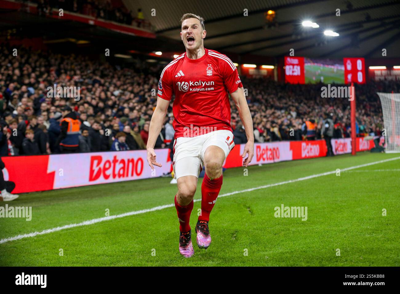 Nottingham, UK. 14th Jan, 2025. Nottingham Forest forward Chris Wood ...