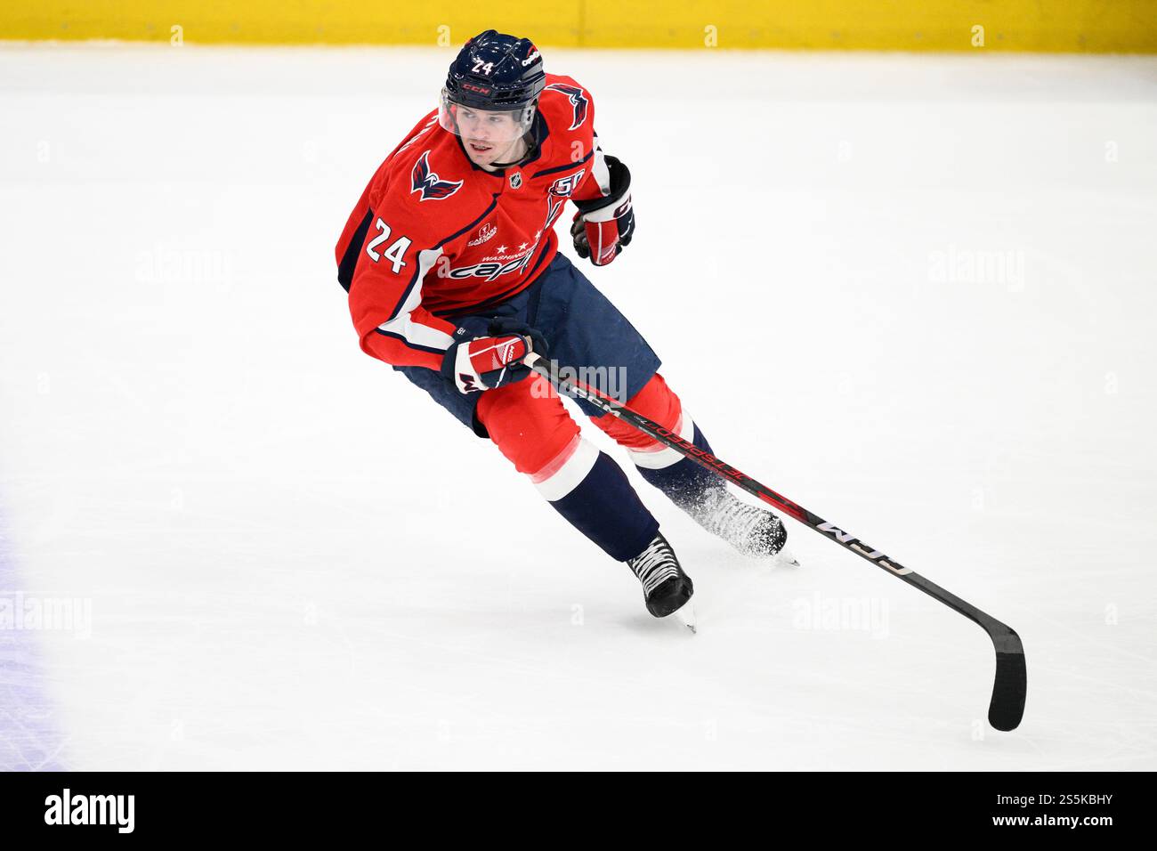 Washington Capitals center Connor McMichael (24) in action during the ...