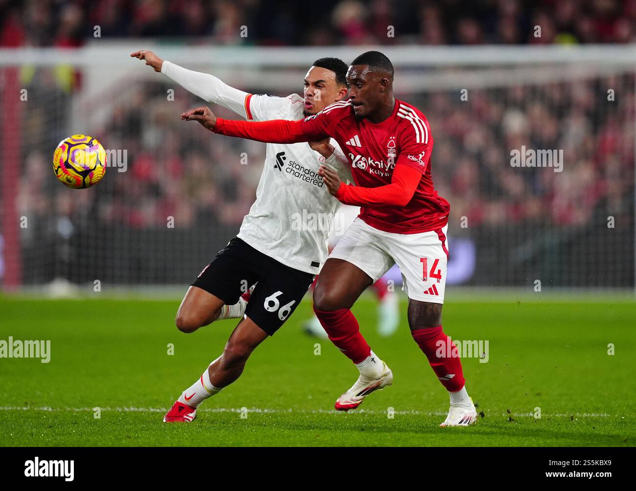 Nottingham Forest's Callum Hudson-Odoi gets past Liverpool's Trent ...