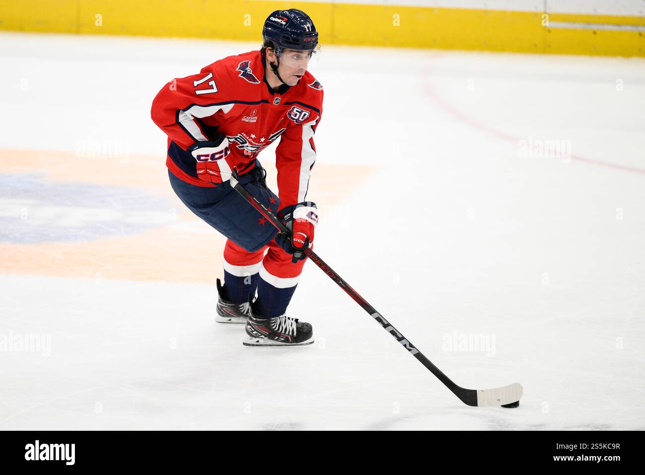 Washington Capitals center Dylan Strome (17) in action during the third ...