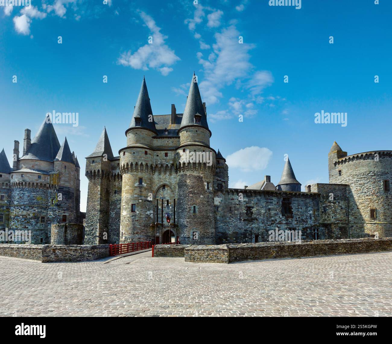 Medieval castle in the town of Vitre. Build by baron Robert I of Vitre ...