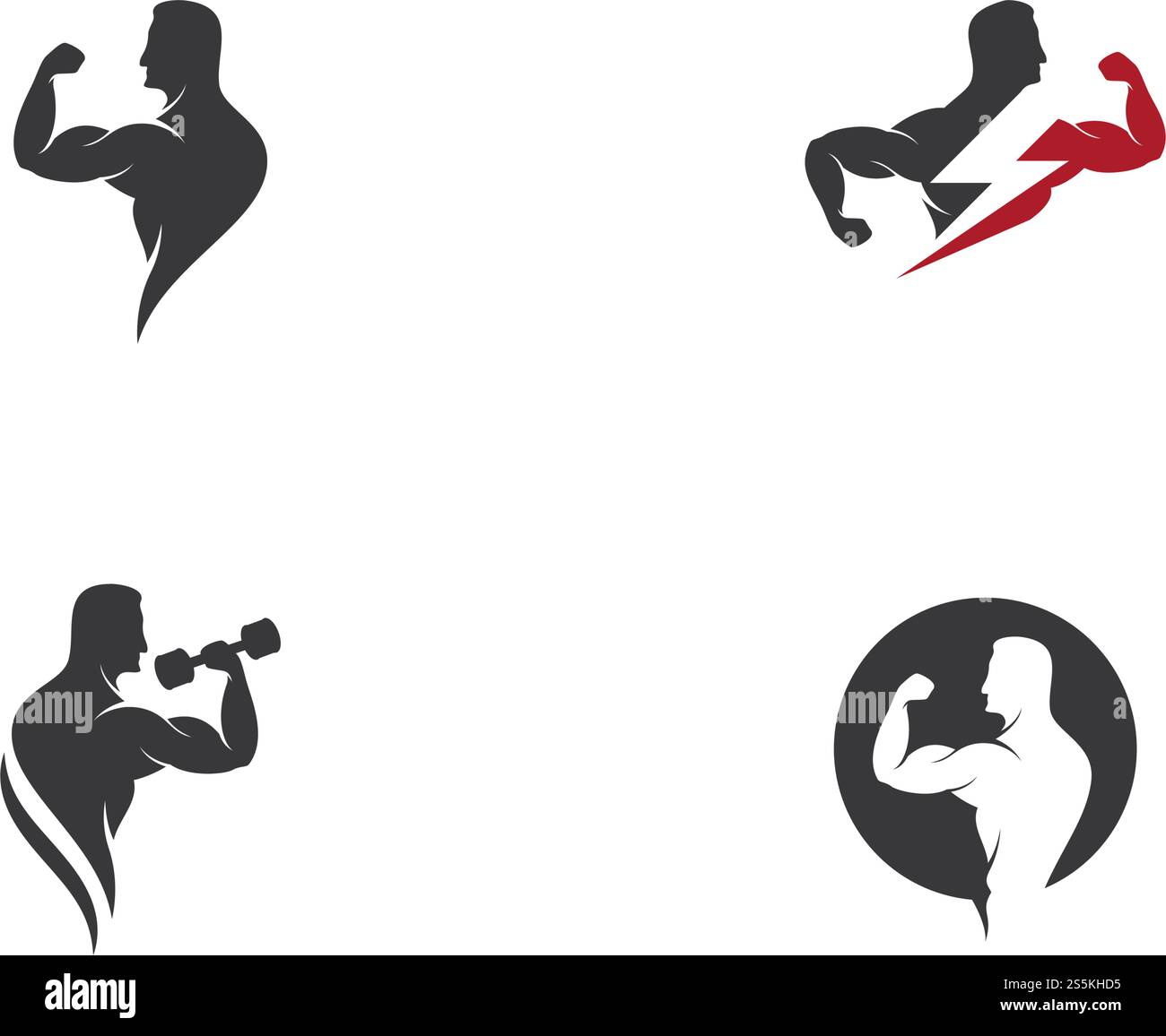 Bodybuilder Logo Template Stock Vector Image & Art - Alamy