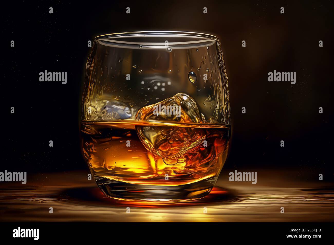 Whisky glass at table. Irish scotch. Generate Ai Stock Photo - Alamy