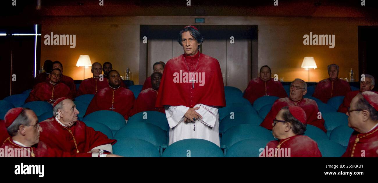 Conclave (2024) directed by Edward Berger and starring Carlos Diehz as Benitez, A Cardinal is ...