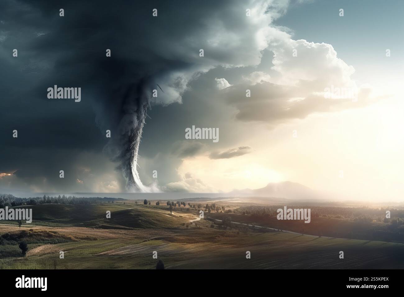 Destructive torando vortex. Damage rain. Generate Ai Stock Photo - Alamy